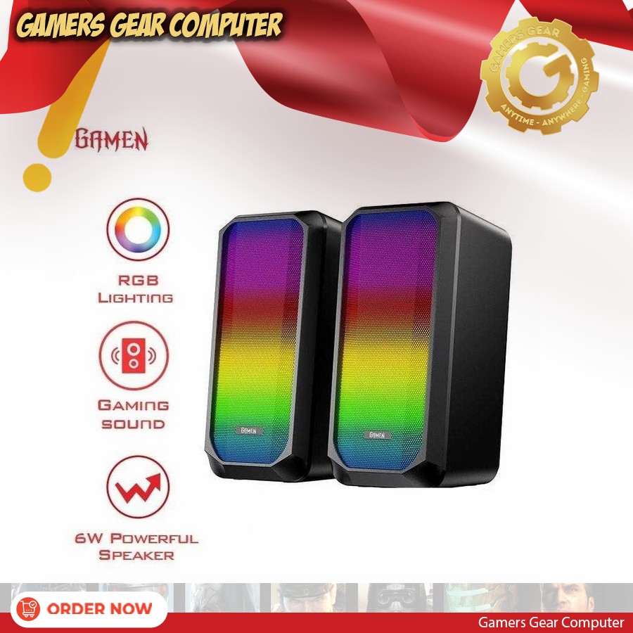 Jual SPEAKER GAMING RGB GAMEN GS6 LED Rhythm Lights Speker Excellent ...