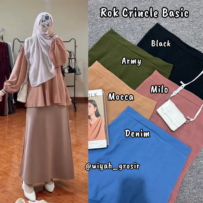 Jual Rok Crincle Line A Premium / Rok basic Rok kerja / Rok kondangan ...