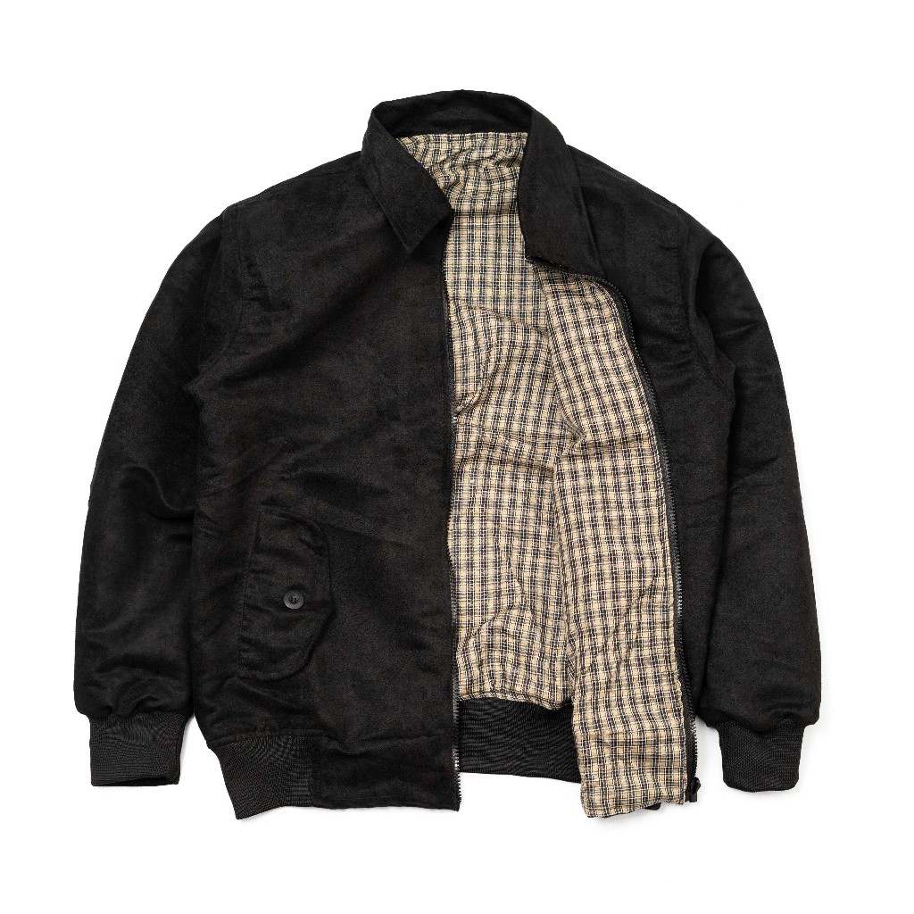 Jual EKYU ID - Suede Harrington Reversible Jacket bomber | Shopee Indonesia
