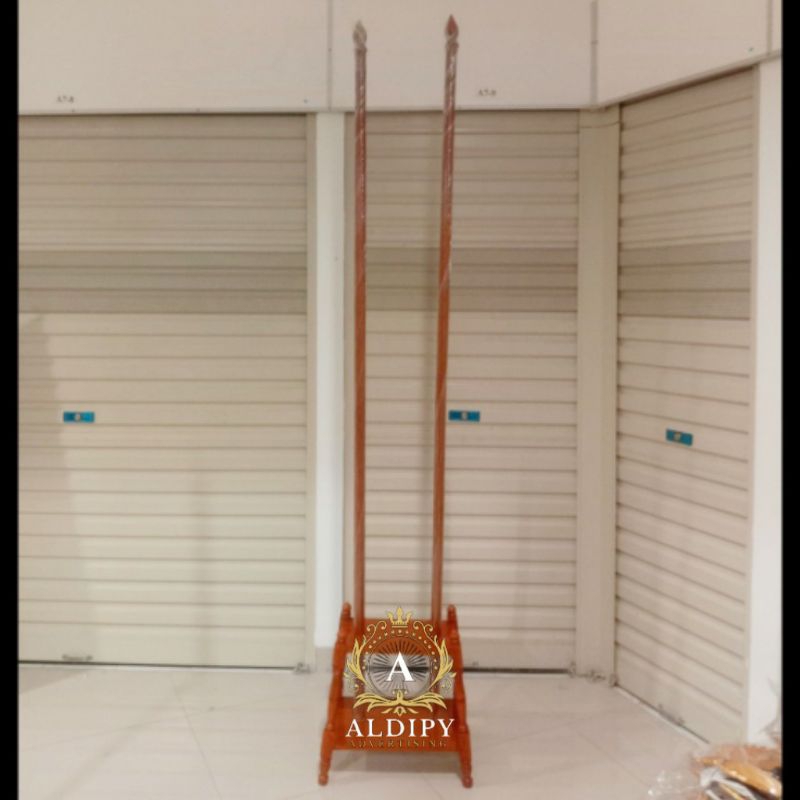 Jual Tiang Pataka Bendera Ruangan Lobang 2, Satu Set Tiang Dan Tatakan ...