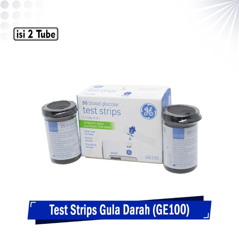 Jual Strip Cek Gula Darah GE 100 Tes Glukosa Darah Blood Glucose Stik ...