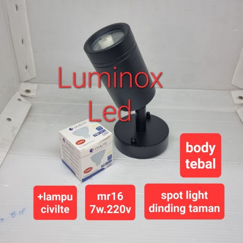 Jual kap sorot nempel taman mr16 / kap spotlight outdoor halogen led ...