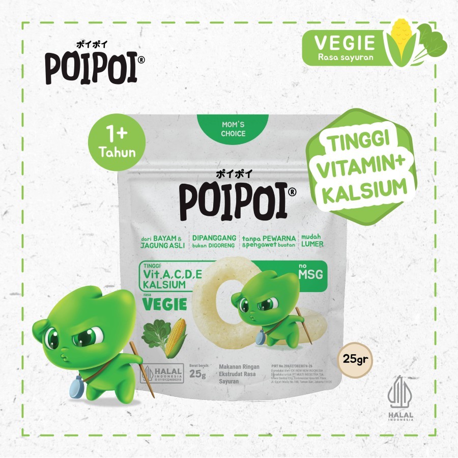 Jual POIPOI Snack BERVITAMIN - Vegie/Sayuran NO MSG 25g (1 tahun+) | Shopee Indonesia