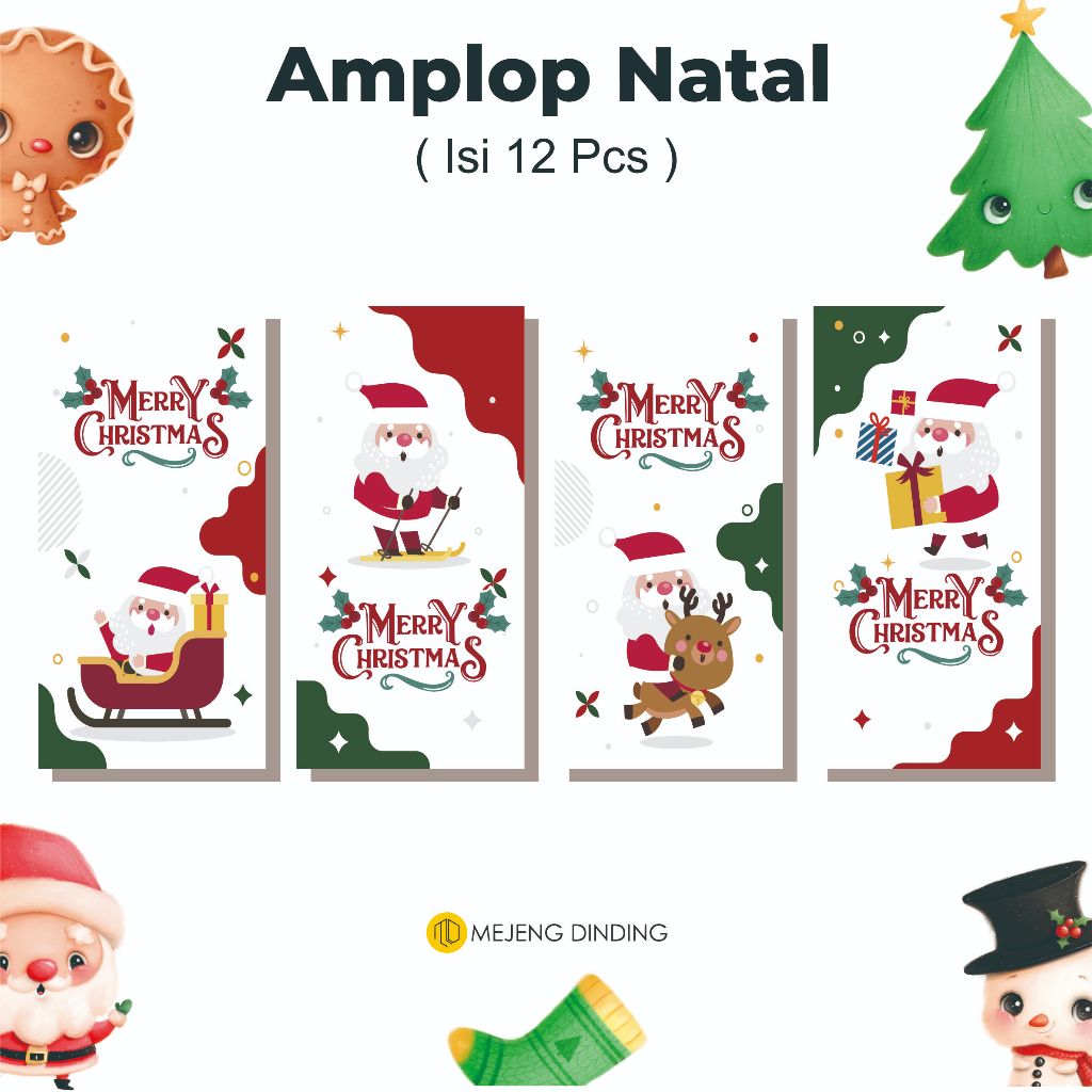 Jual (ISI 12) AMPLOP ANGPAO NATAL | CHRISTMAS ENVELOPE | Angpao Natal ...