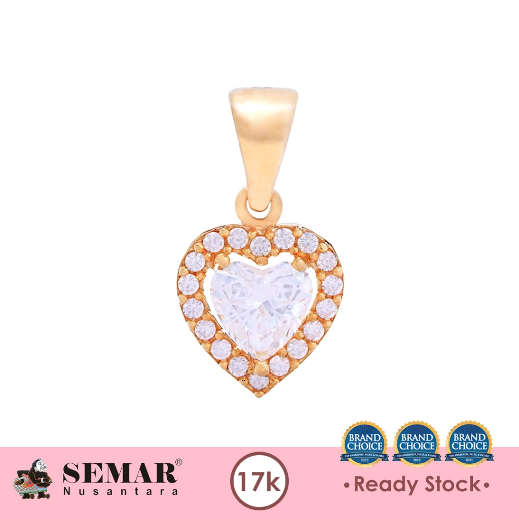 Jual Liontin Emas Solitaire Love Gold 17K Semar Nusantara | Shopee ...