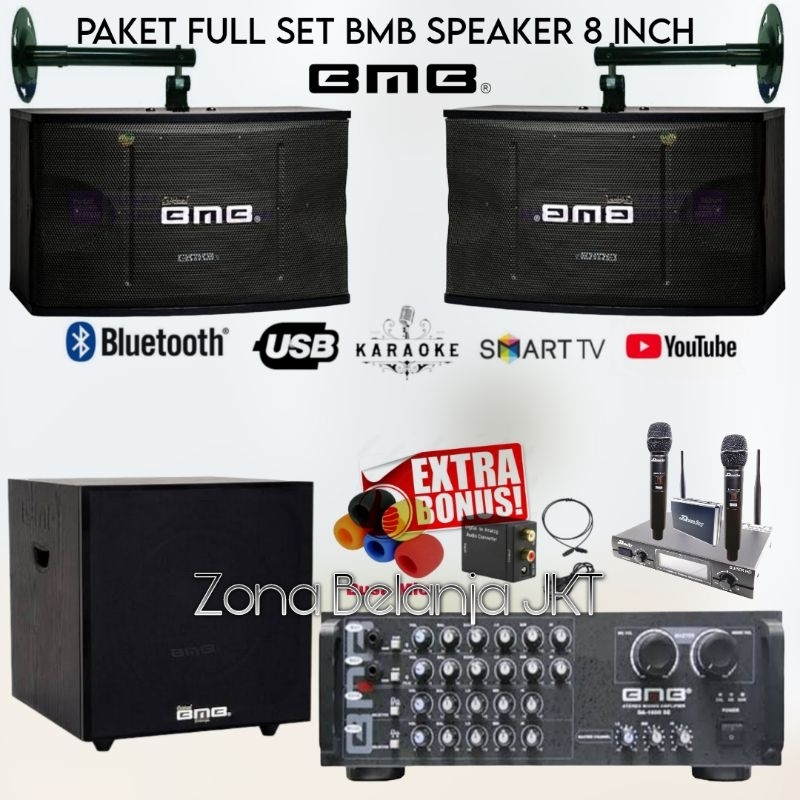 Jual PAKET SOUND SYSTEM KARAOKE SET FULL BMB 8 INCH + SUBWOOFER 12 INCH AKTIF MURAH BERKUALITAS ...