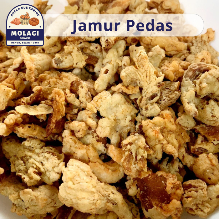 Jual Keripik Jamur Tiram Pedas Gurih / Kripik Jamur 250 Gram - Molagi ...