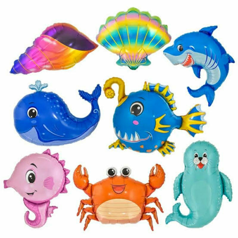 Jual Balon foil sea animal binatang laut seaworld world mini ikan ...