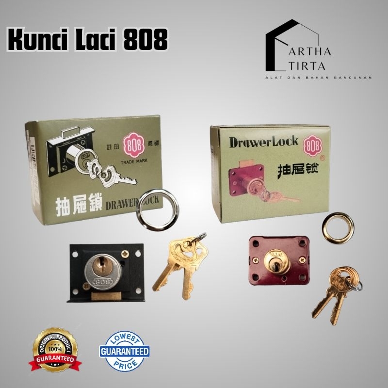 Jual Kunci Laci 808 Original Besar Kecil / Cam Drawer Lock Kunci Laci ...