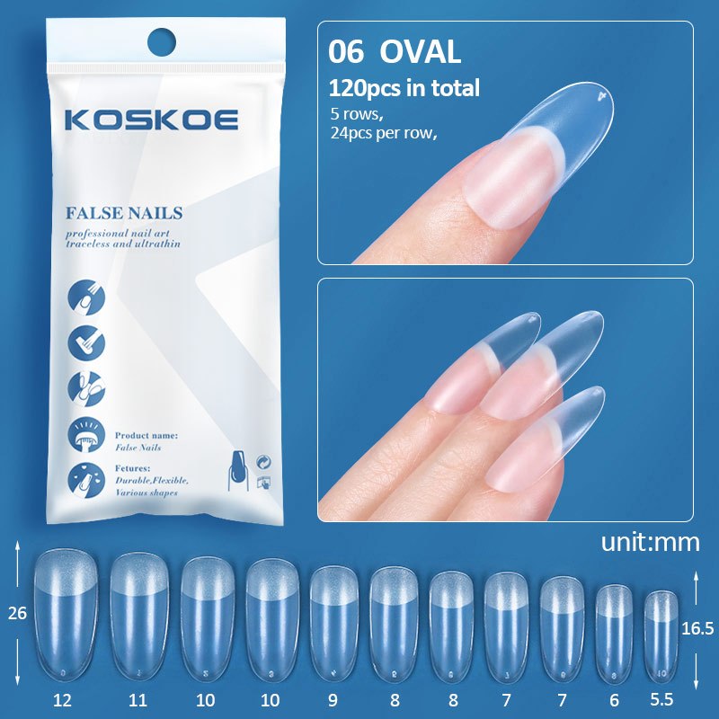Jual BORN PRETTY 120pcs Kuku Palsu Acrylic Press on Nails Almond ...
