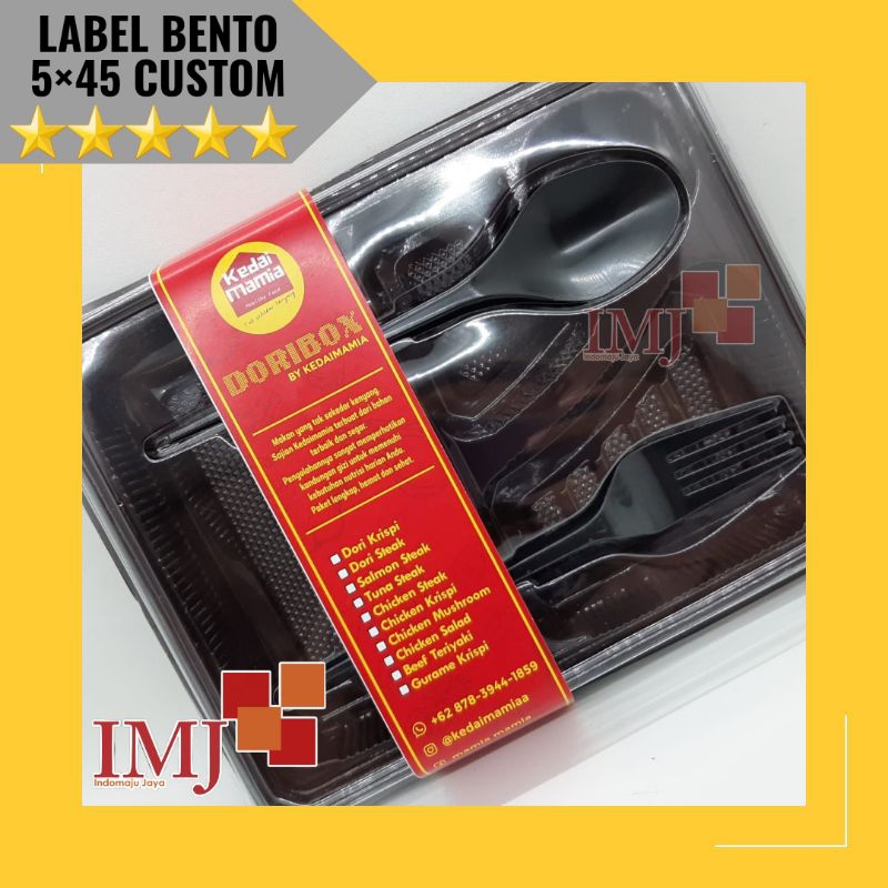 Jual LABEL KOTAK MAKANAN BENTO CUSTOM FULL COLOR/LABEL PENGIKAT BOX ...