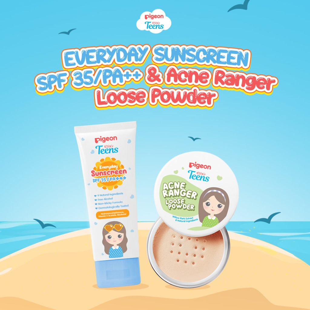 Jual PIGEON TEENS EVERYDAY SUNSCREEN SPF 35/PA++ & Acne Ranger Loose ...