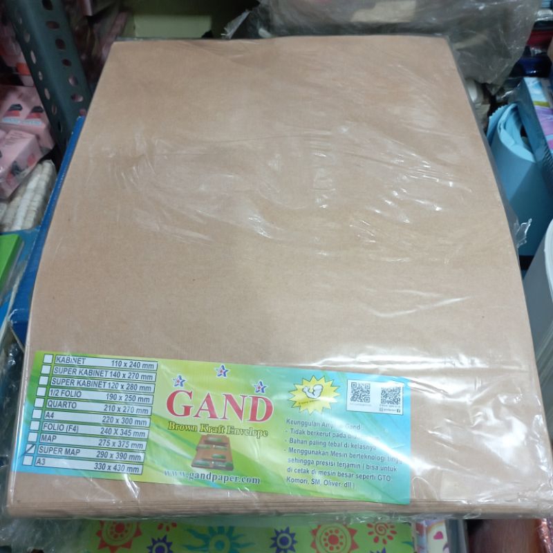 Jual AMPLOP COKLAT GAND SUPER MAP 290x390mm ( isi 100 lembar ) / pack | Shopee Indonesia