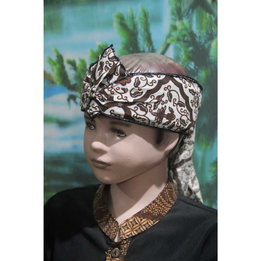 Jual iket kepala sunda jawa totopong batik ukuran anak dan dewasa atas bolong (IKBA PUTIH ...