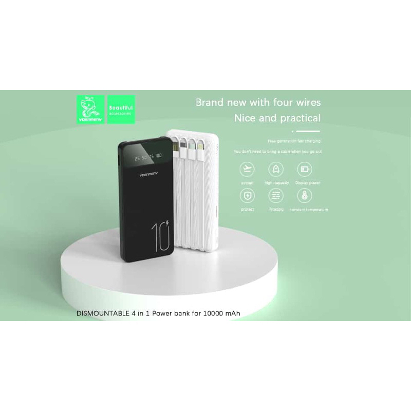 Jual Power Bank VDENMENV DP19 10000Mah 4Output Fast Charging Garansi ...