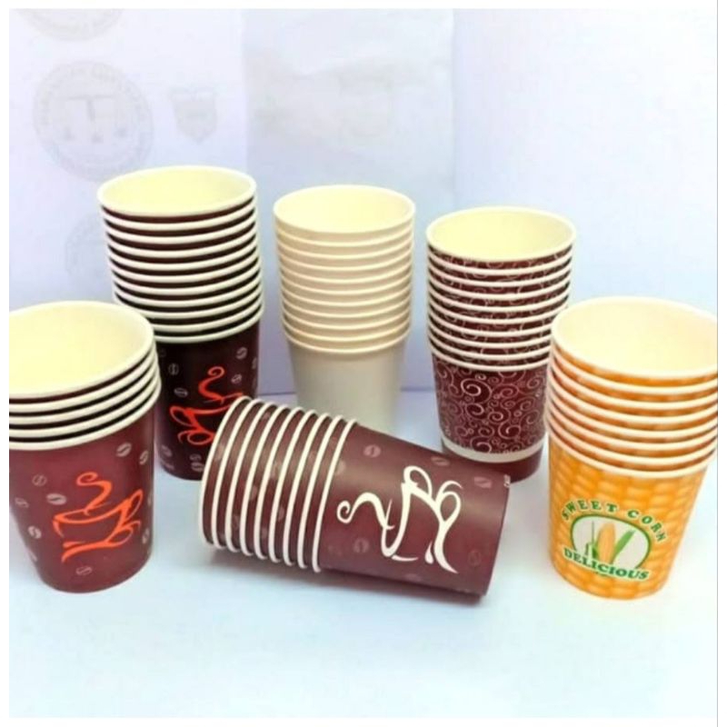 Jual PAPER CUP 6,5 MOTIF 1 PACK ISI 50 pcs/GELAS KERTAS TAHAN PANAS/GELAS KOPI | Shopee Indonesia