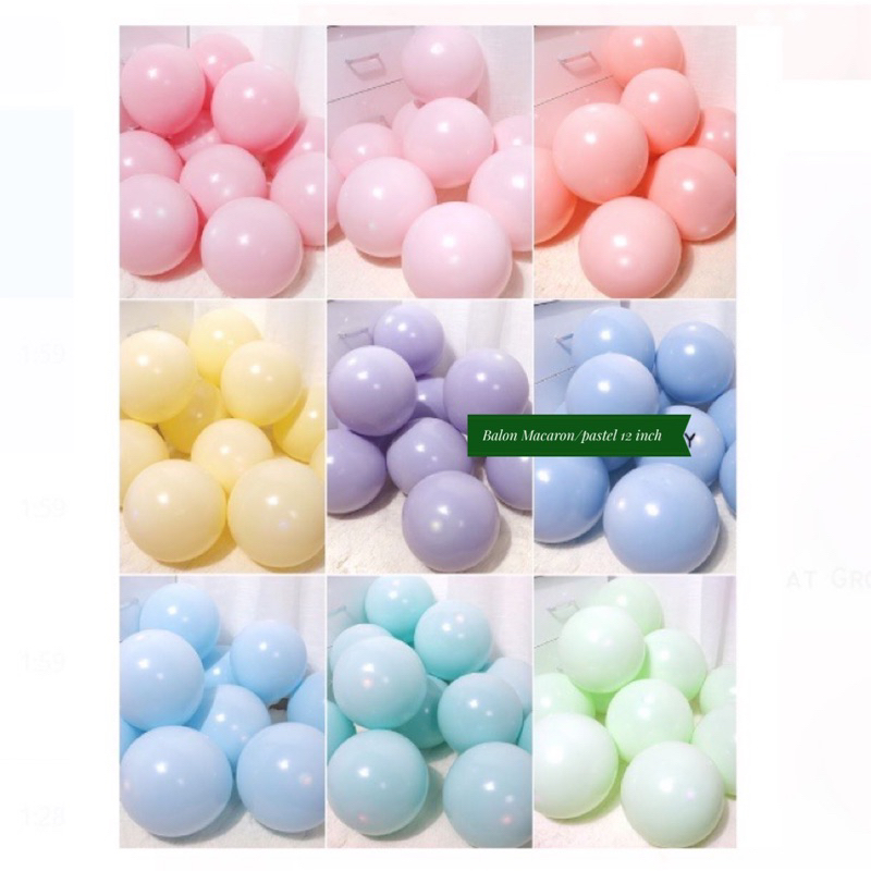 Jual Balon Macaron/Balon Pastel 12 inch isi 5 dan 10 pcs | Shopee Indonesia