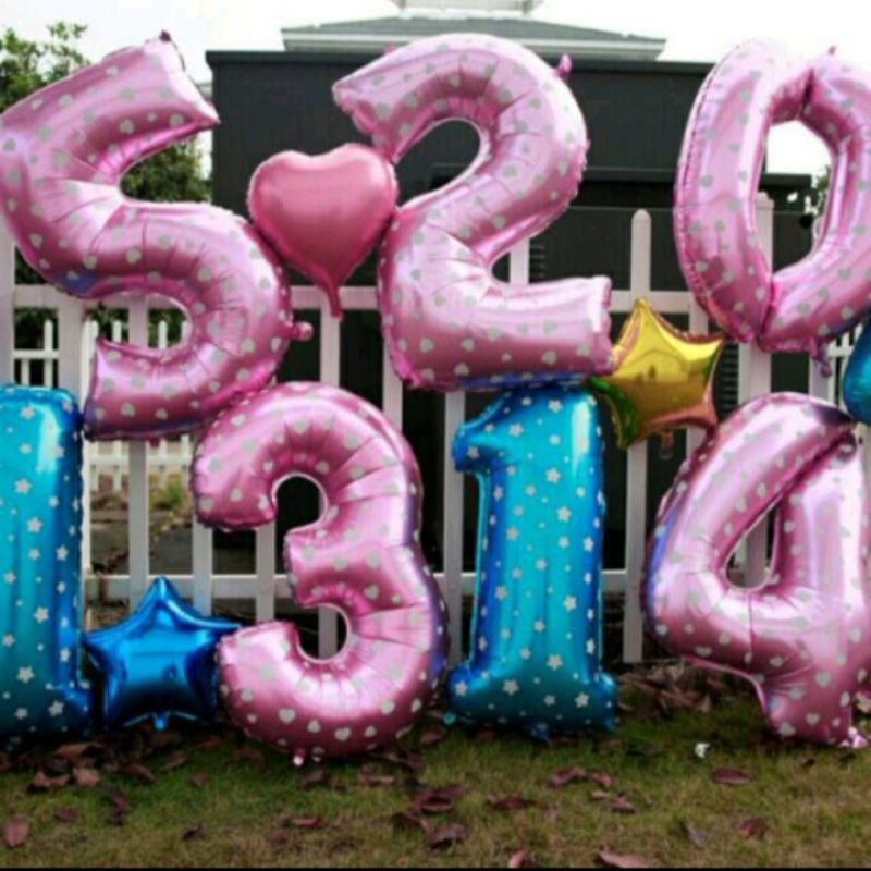 Jual balon angka jumbo 80 cm | Shopee Indonesia