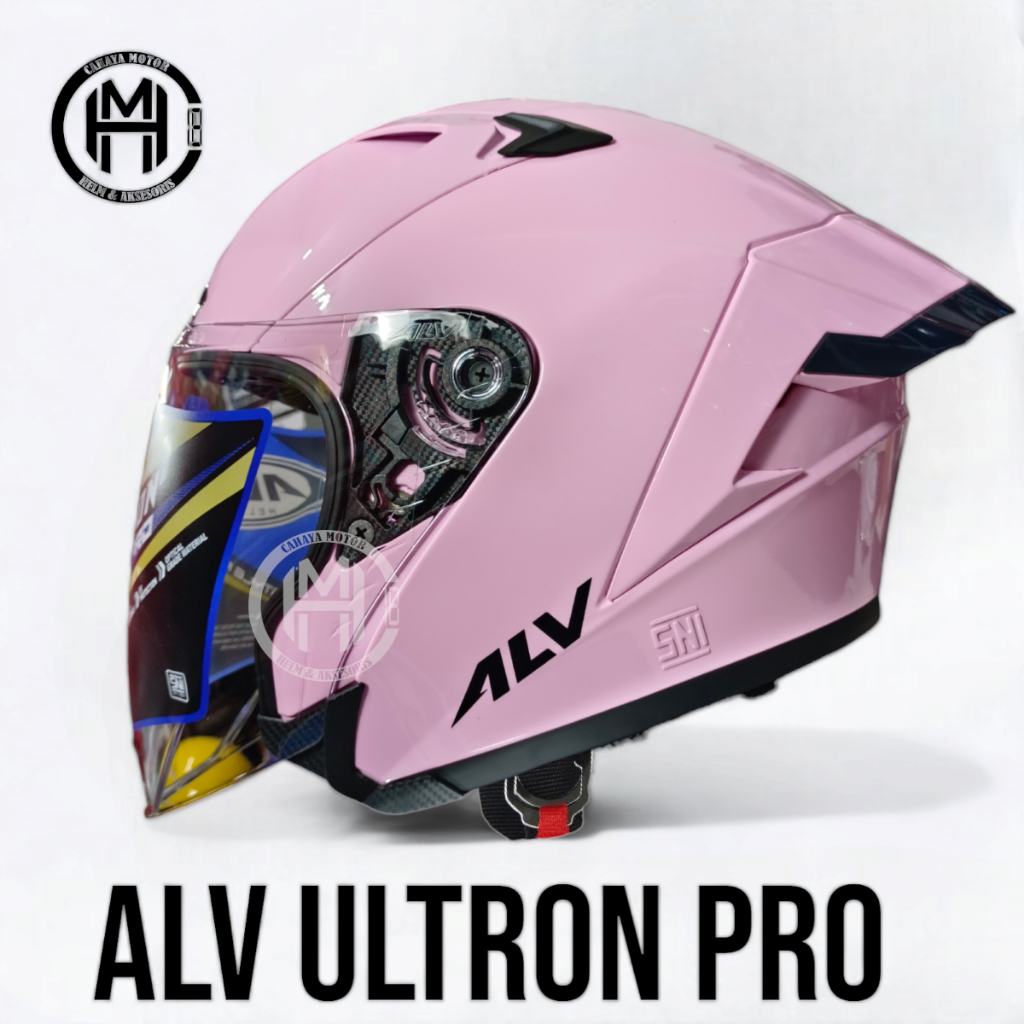 Jual HELM ALV ULTRON PRO PINK PICH SOLID|HALF FACE | Shopee Indonesia