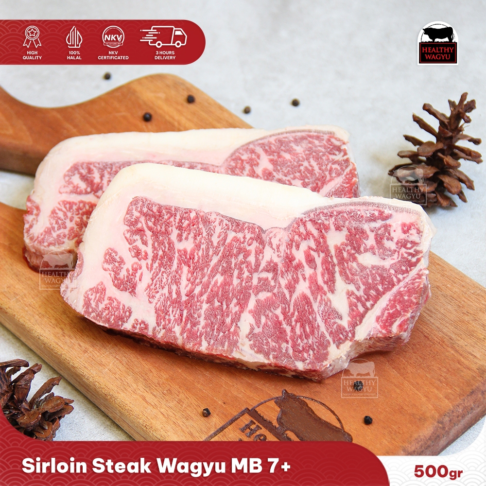 Jual Sirloin Wagyu Beef Marbling 7+ 500gr Healthy Wagyu | Shopee Indonesia