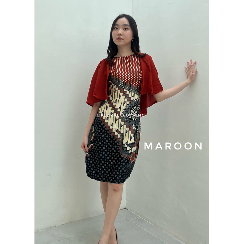 Jual dress batik bahan premium korean look F307 | Shopee Indonesia