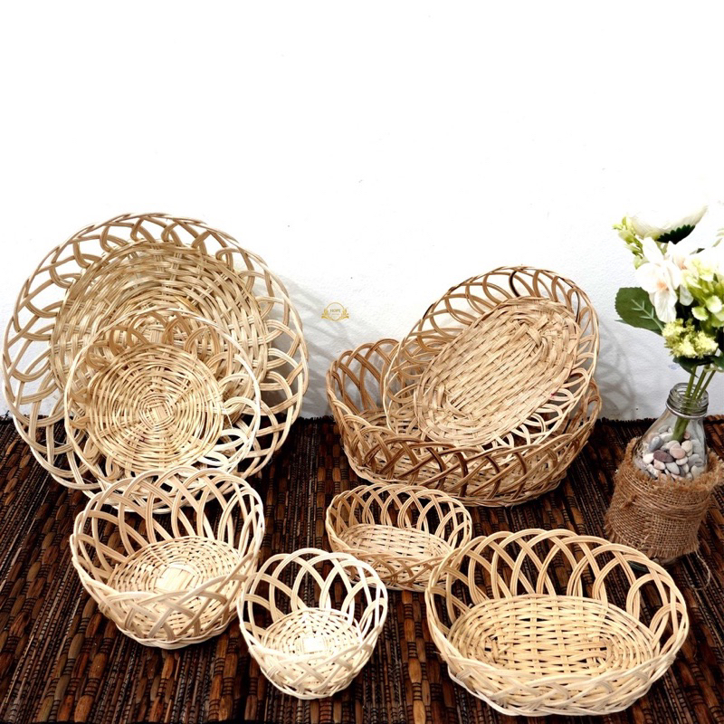 Jual KERANJANG ROTAN ASLI TEMPAT BUAH OVAL REJENG SEDANG WARNA PARCEL ...