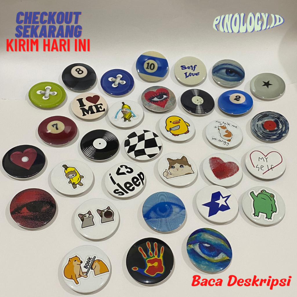 Jual Pin Tas Aksesoris Murah Pin 4cm Paket Termurah dan Paket Hemat ...