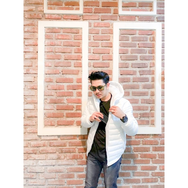 Jual JAKET PRIA PUFFER GELEMBUNG PUTIH BAHAN PERASUT ANTI ANGIN TEBAL ...