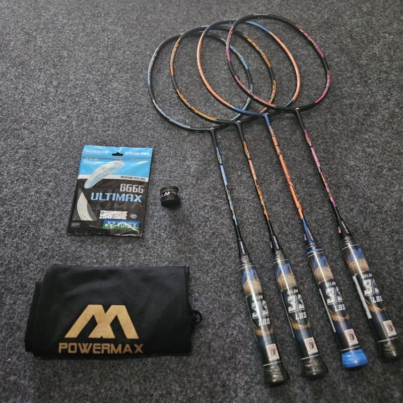 Jual RAKET BADMINTON POWERMAX LIGHTNING Bonus Tas Grip Dan senar ...