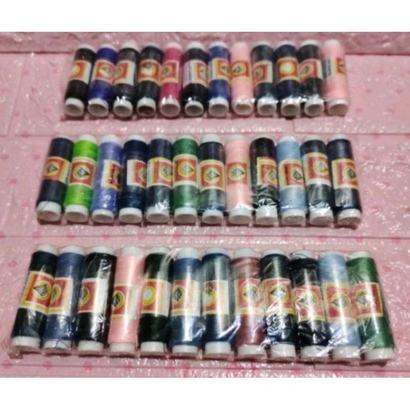 Jual (1 Pack isi 12 pcs) Benang jahit warna | Shopee Indonesia