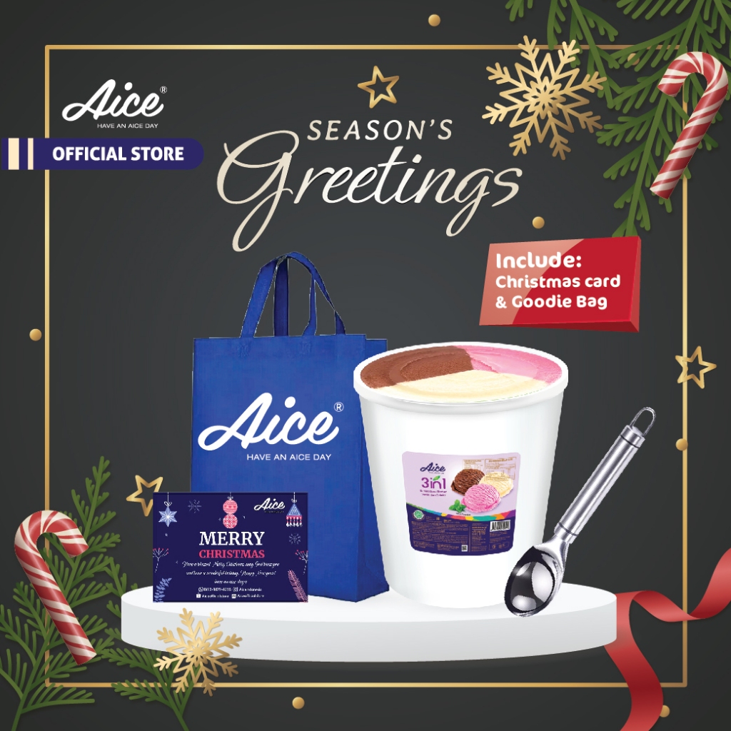 Jual AICE 3in1 Bucket Ice Cream Ember 8L Free Gift Special Hampers ...