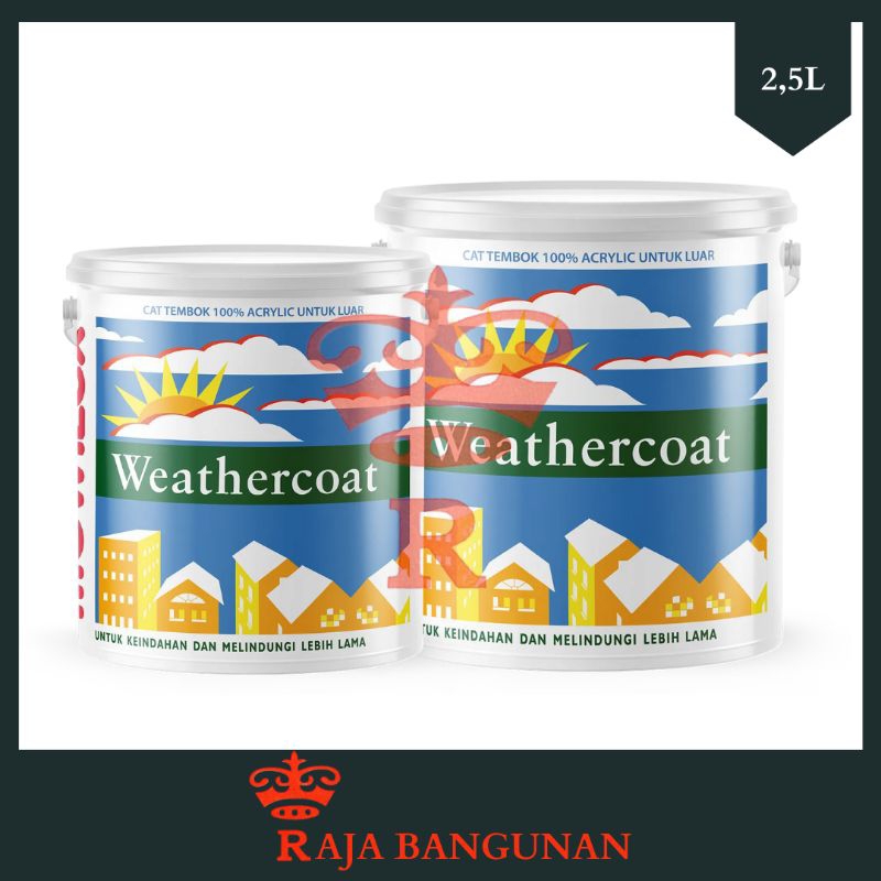 Jual Mowilex Weathercoat Cat Dinding Cat Tembok Eksterior Putih 2 5l
