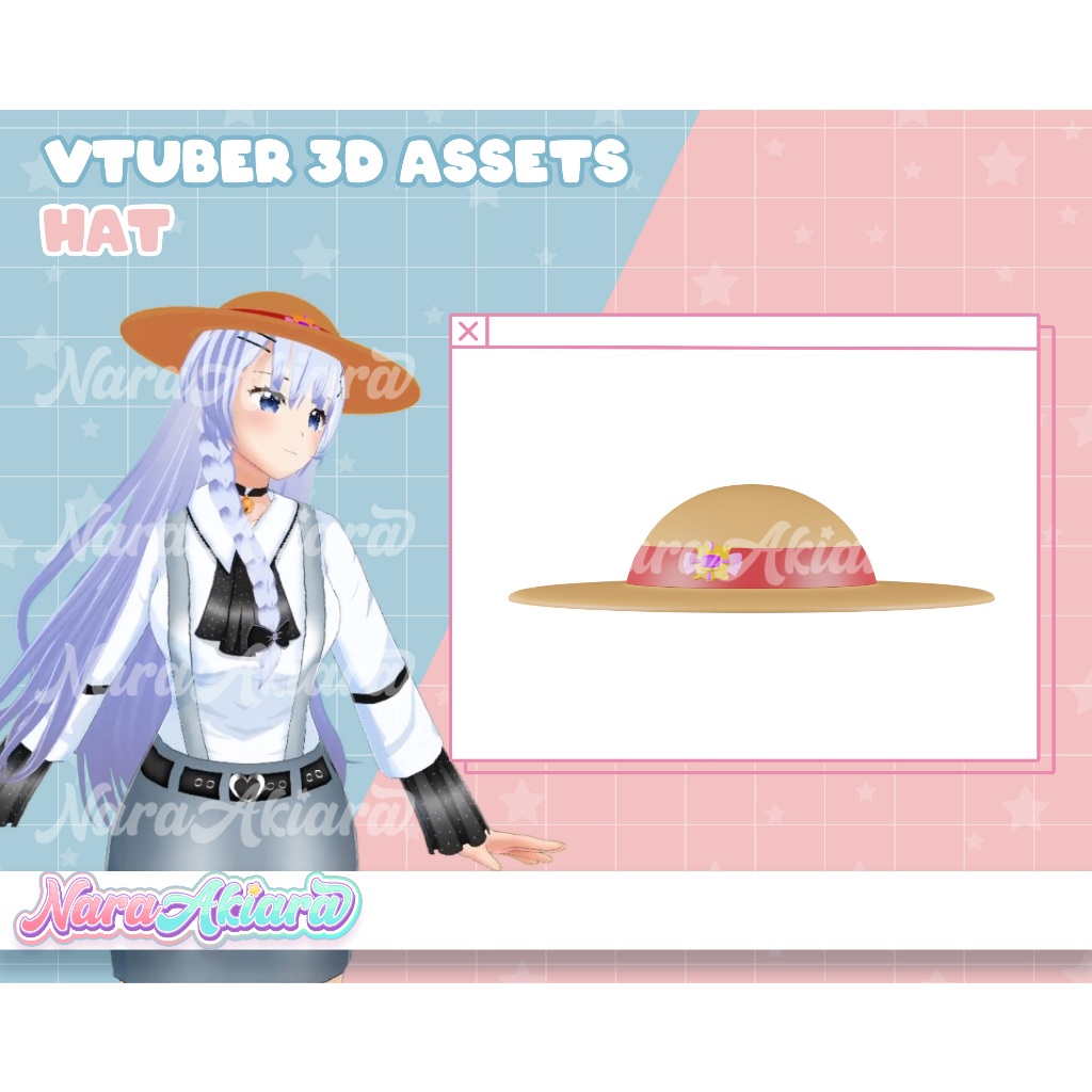 Jual Aksesoris Topi Stylish untuk Karakter Streaming 3D Vroid, Aksesoris Karakter Animasi, Topi ...