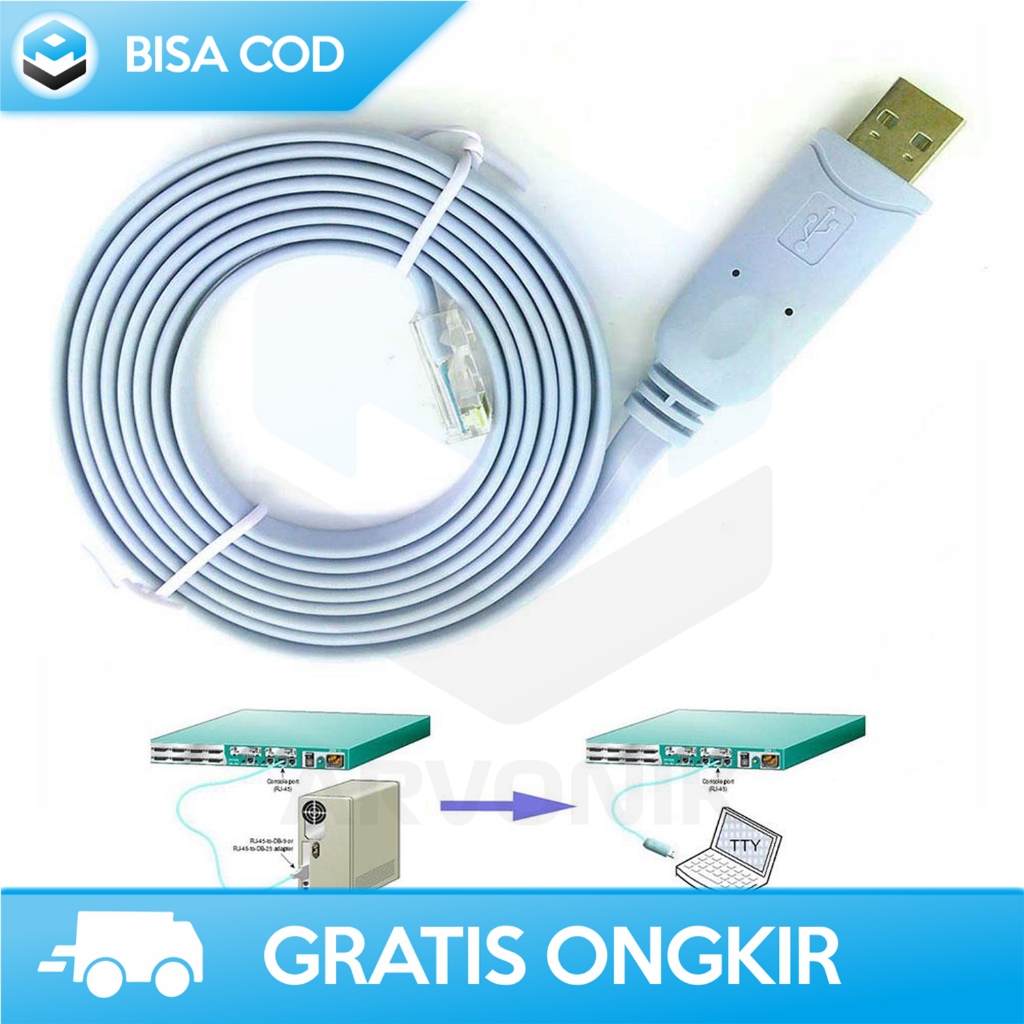 Jual KABEL CONSOLE USB RS232 TO RJ45 PANJANG FOR ROUTER MURAH ...