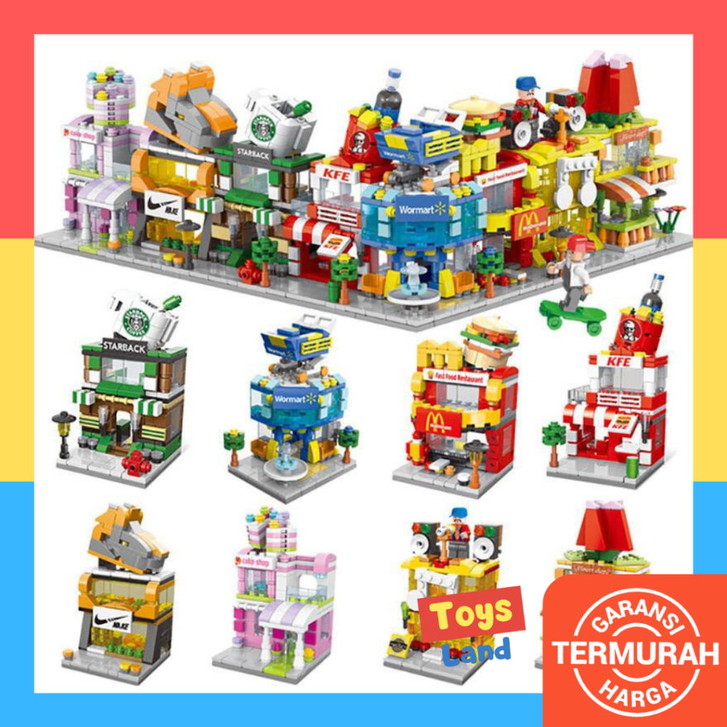 Jual Nano Block Toko Bricks Lele Brother Mini Street View 8537 Bricks Toko Lelebrother Mini Food ...