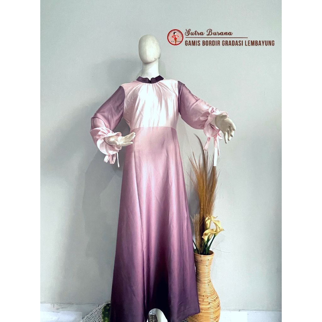 Jual pusat bordir tasikmalaya - lembayung Shade Dress Silk Gradasi Gaun ...