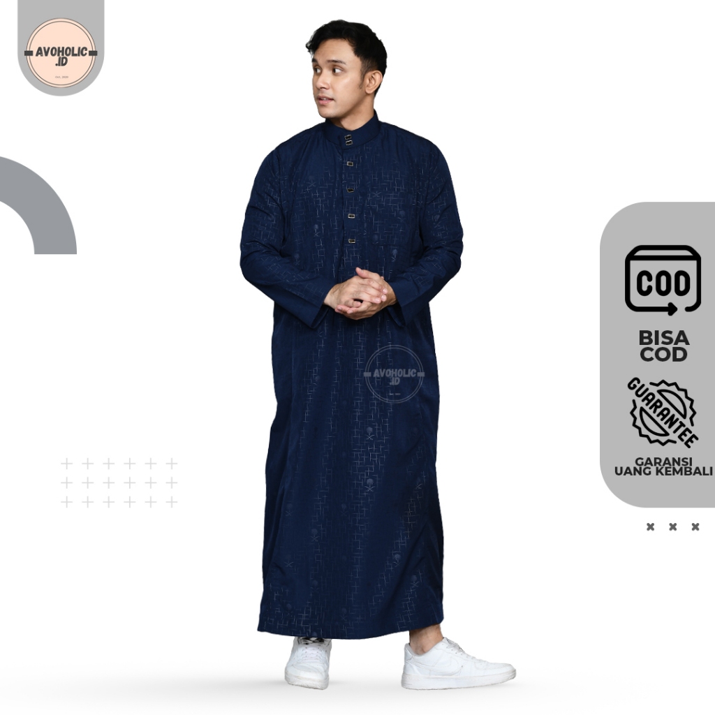 Jual Avoholic.id - Jubah Pria Muslim Kuffah Embos Saudi Abu | Shopee ...