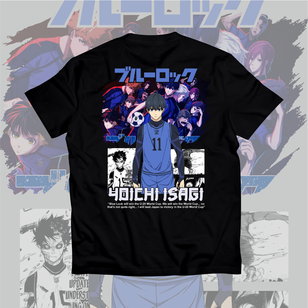 Jual Kaos Yoichi Isagi Blue Lock 002 Baju Anime katun 24s Jepang T ...