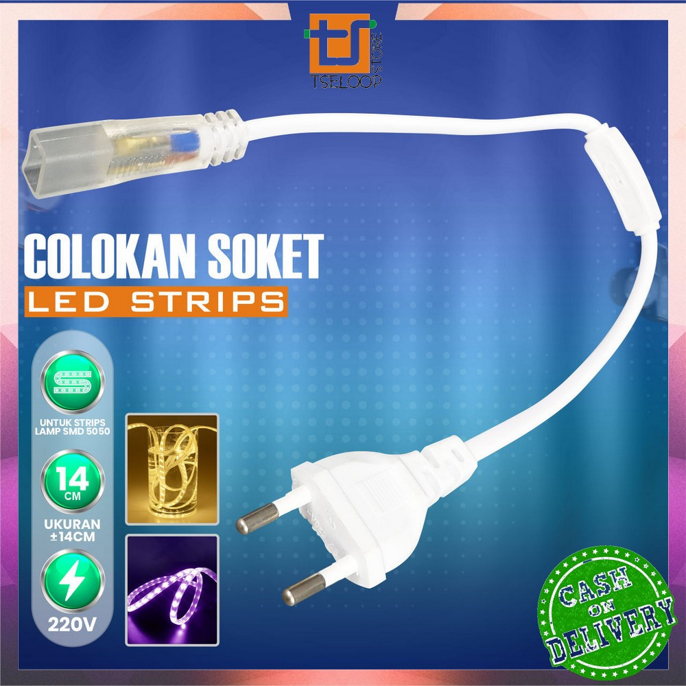 Jual OFM-C884 Socket Colokan Strip Lampu 5050 220V Adaptor Lampu LED ...