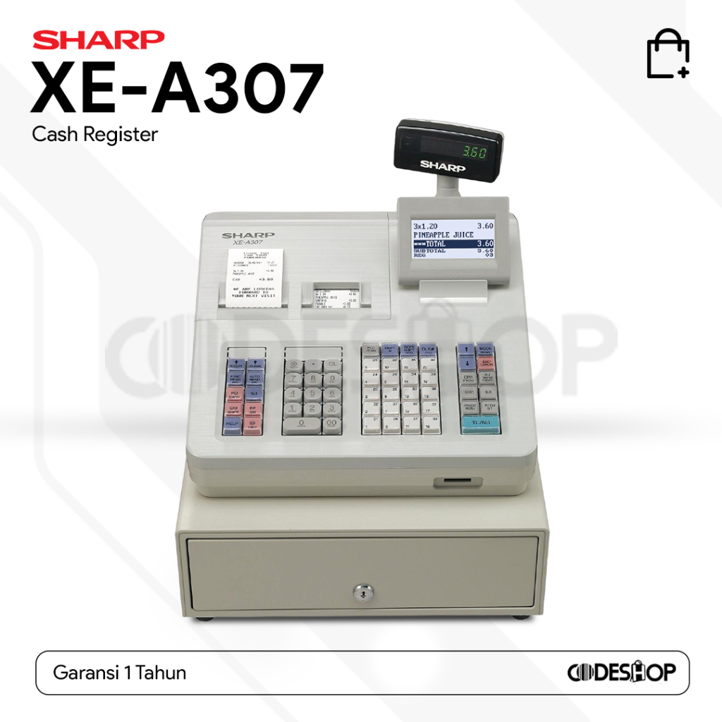 Jual Cash Register Mesin Kasir Sharp XE-A307 Dual Display XEA307 RS232 ...