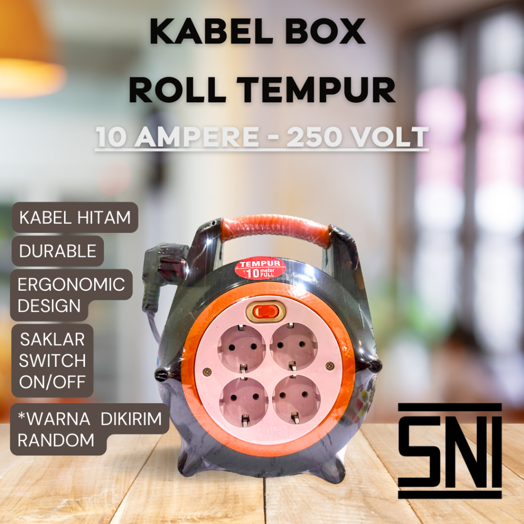 Jual TEMPUR LAMPU ON OFF ROLL KABEL BOX 5M 10M 15M / COLOKAN LISTRIK ...