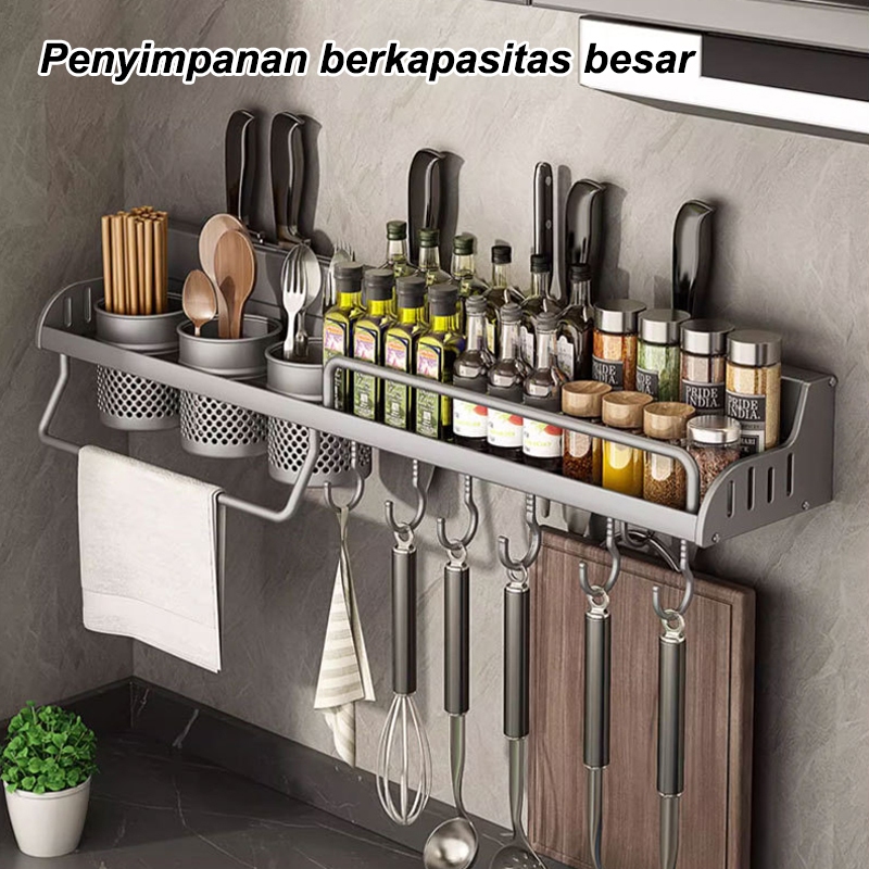 Jual Rak Bumbu Dapur Dinding Kitchen Rack Tempat Pisau Rak Gantung Rak ...