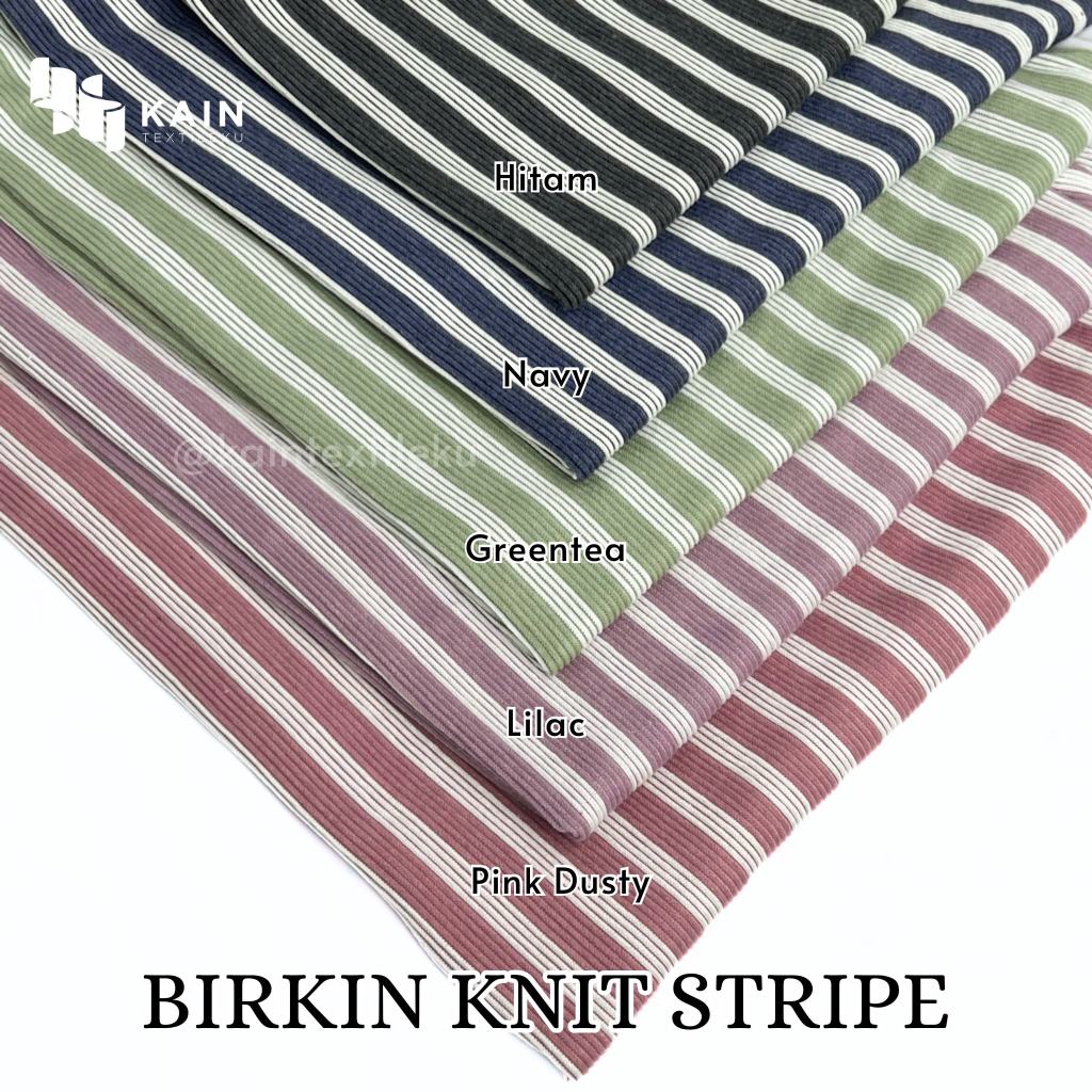 Jual 0,5 kg Bahan Kain Birkinn Knit Stripe | Shopee Indonesia