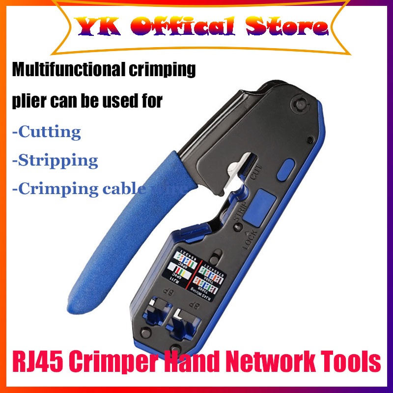 Jual RJ45 Crimper Hand Network Tools Pliers RJ12 Cat5 Cat6 8P8C Cable ...