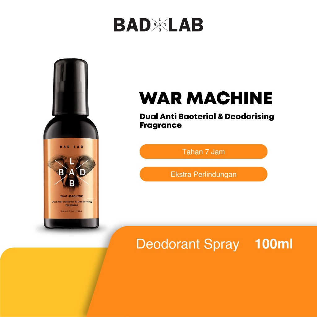 Jual BAD LAB War Machine Dual Anti-Bacterial & Deodorising Spray 100ml ...
