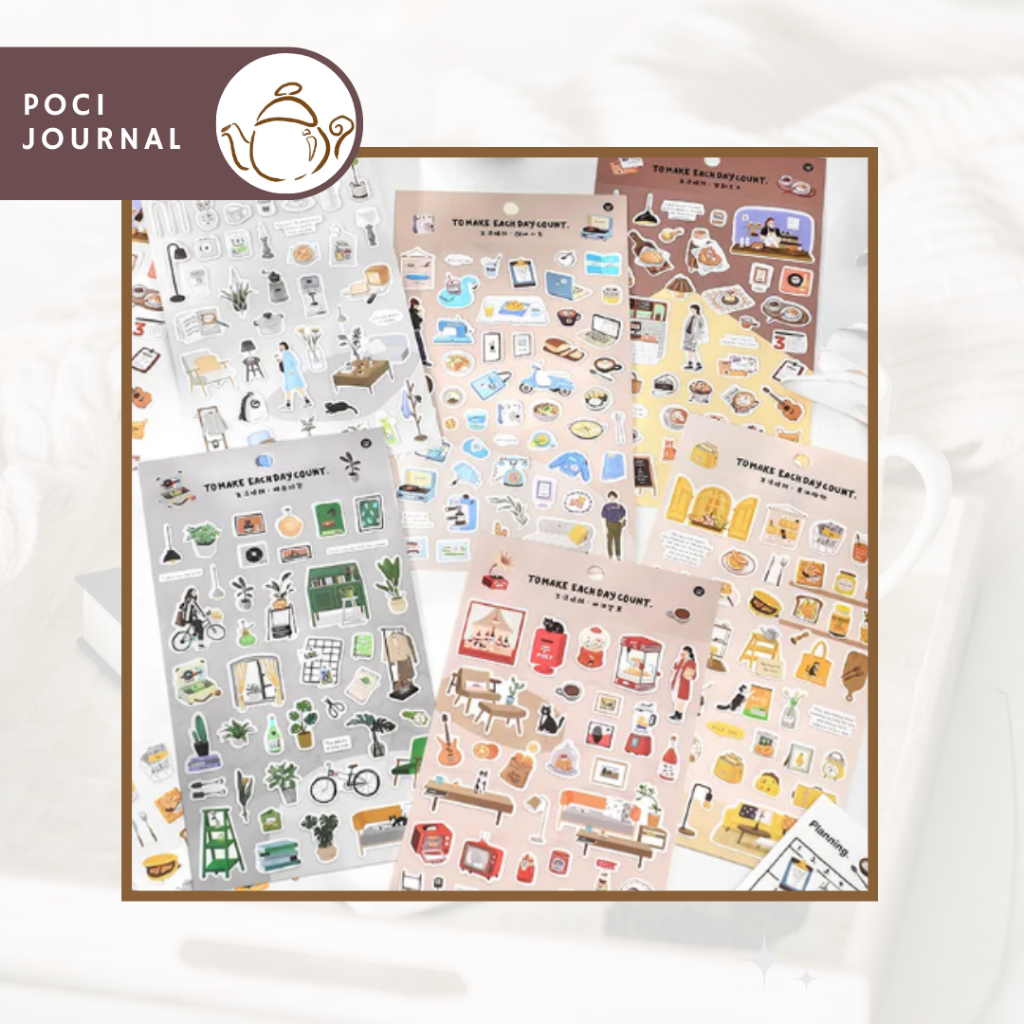 Jual Stiker Lucu dan estetik Foods Daily Life Kawaii Journal/Bujo ...