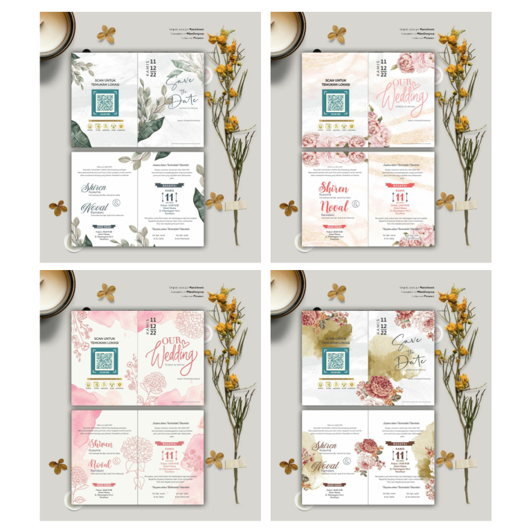 Jual Undangan pernikahan C06 cetak undangan pernikahan undangan murah aesthetic unik murah ...