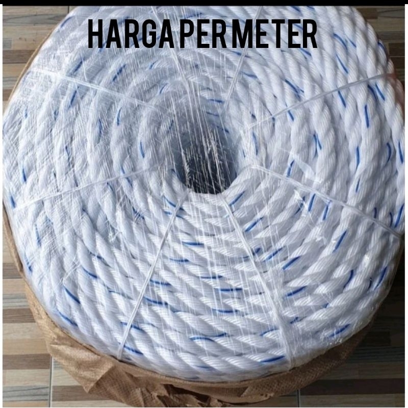 Jual 1 Meter Tali Tambang Ukuran 6mm Harga Per Meter PP PPD Tambang ...
