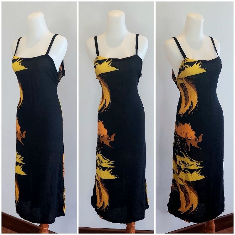 Jual E2. Dress Tanktop HITAM MOTIF Rayon Kringkel | Daster bali ...