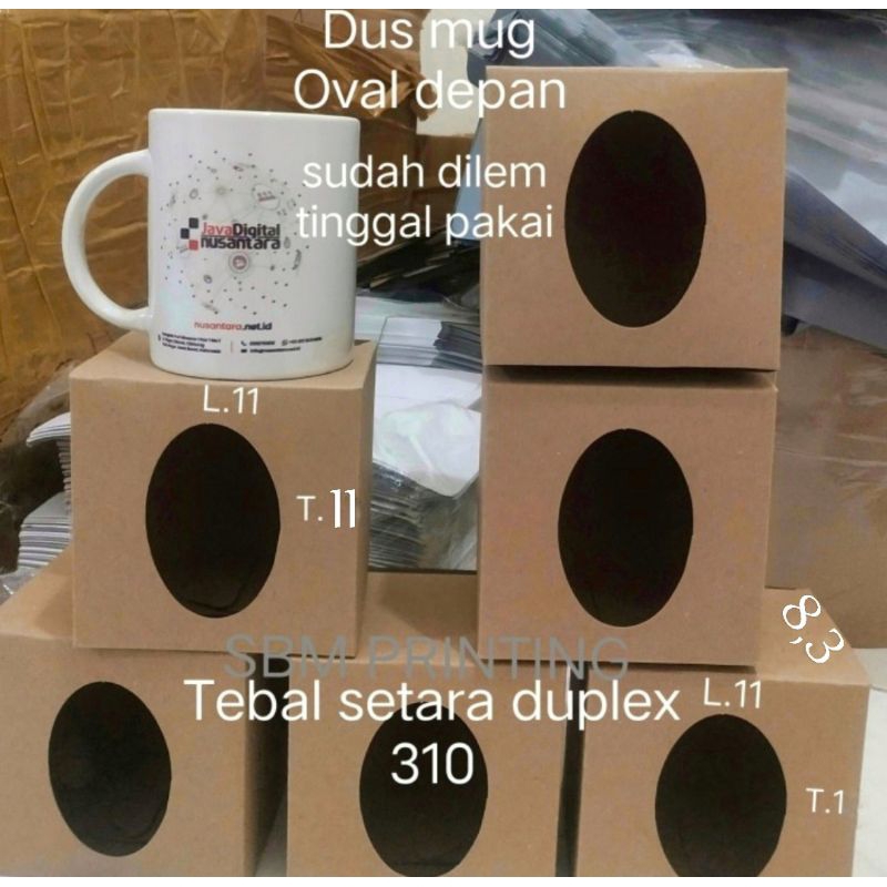 Jual Dus Mug Kraft Oval Depan Box Mug Warna Coklat 275 Gsm (Setara ...